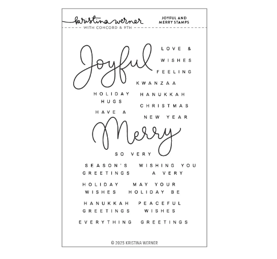 Joyful and Merry Stamp Set - Kristina Werner for Holiday Card Making ...