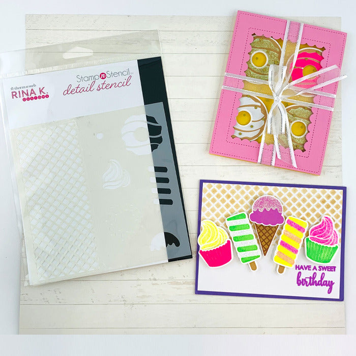 Stemp n Stencil - Sweet Stuff Detail Stencil, Rina K Designs, ThermoWeb ...